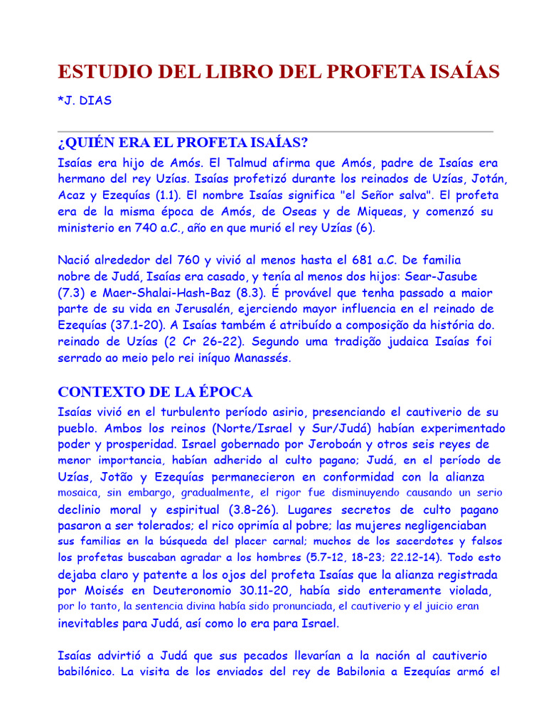 Análisis del Profeta Isaías y su Contexto | PDF | Isaias | Babilonia