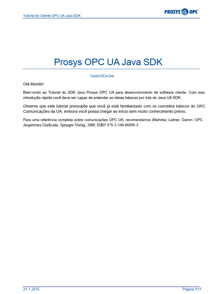 Tutorial do Cliente Prosys OPC UA Java SDK | PDF | Criptografia de ...