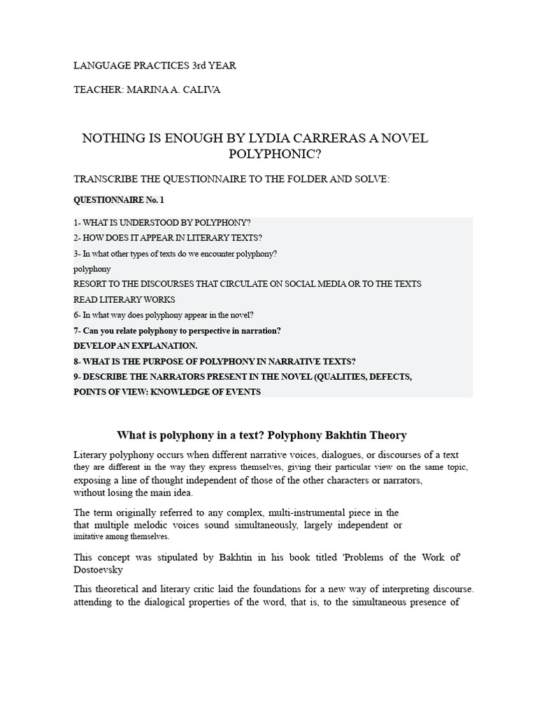 Understanding Polyphony in Literature | PDF | Human Communication ...