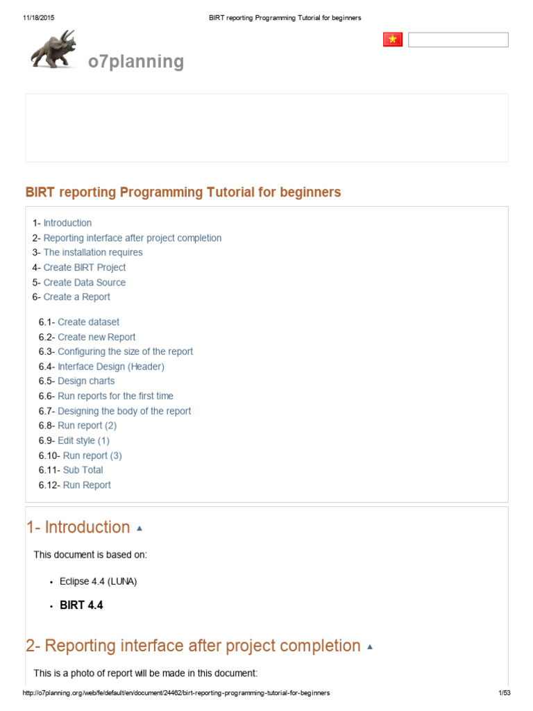 BIRT Reporting Programming Tutorial for Beginners | PDF | Spring Framework | Java (Programming ...