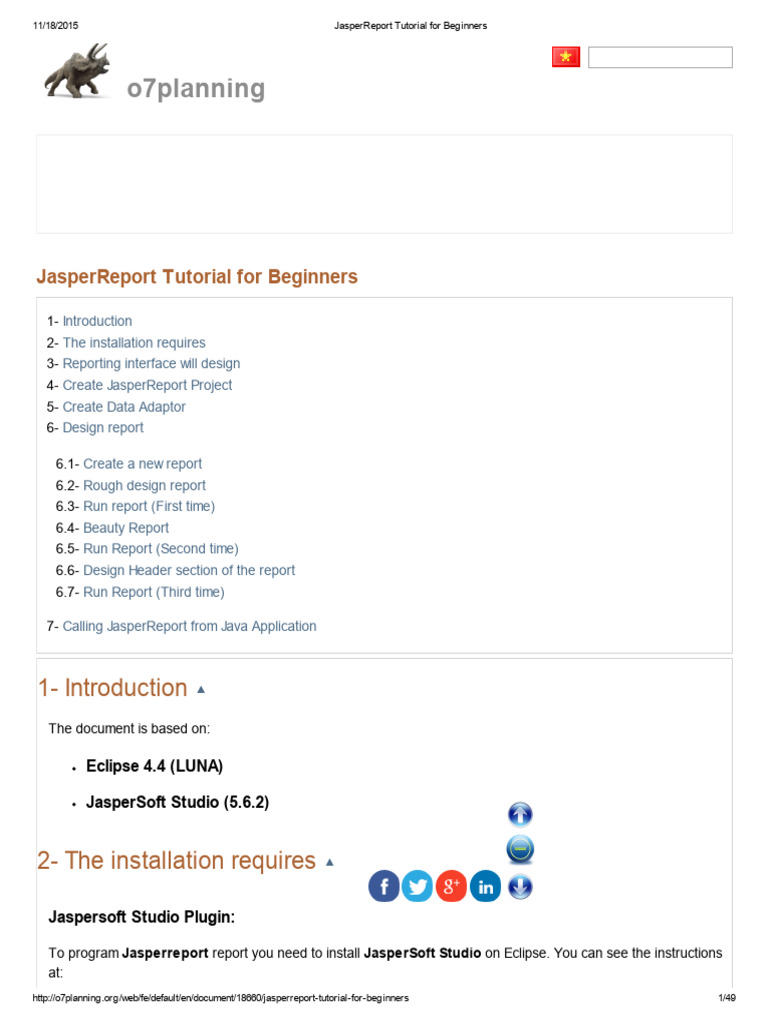 JasperReport Tutorial For Beginners | PDF | Spring Framework | Eclipse ...