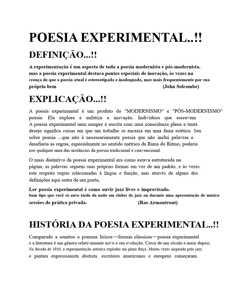 POESIA EXPERIMENTAL | PDF | TS Eliot | Poesia