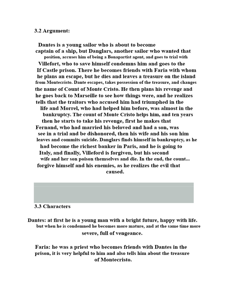 The Count of Monte Cristo Summary | PDF | The Count Of Monte Cristo