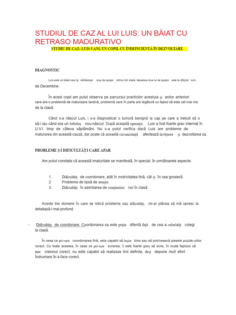 Studiul de Caz Al Lui Luis | PDF