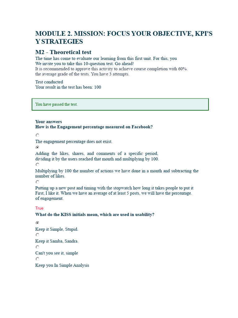 MODULE 2. MISSION: FOCUS YOUR OBJECTIVE, KPIs AND STRATEGIES | PDF | Search Engine Optimization ...