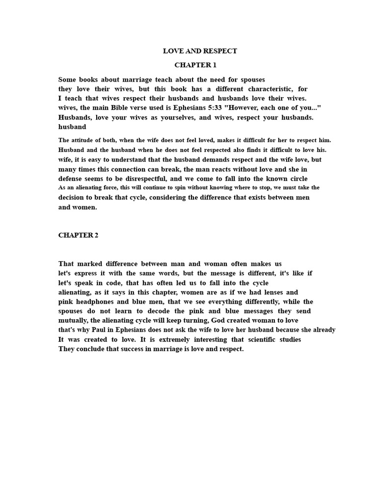 Love and Respect in Marriage Dynamics | PDF