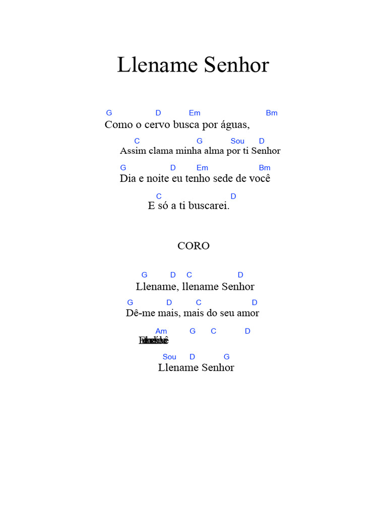 Letra da Música "Llename Senhor" | PDF