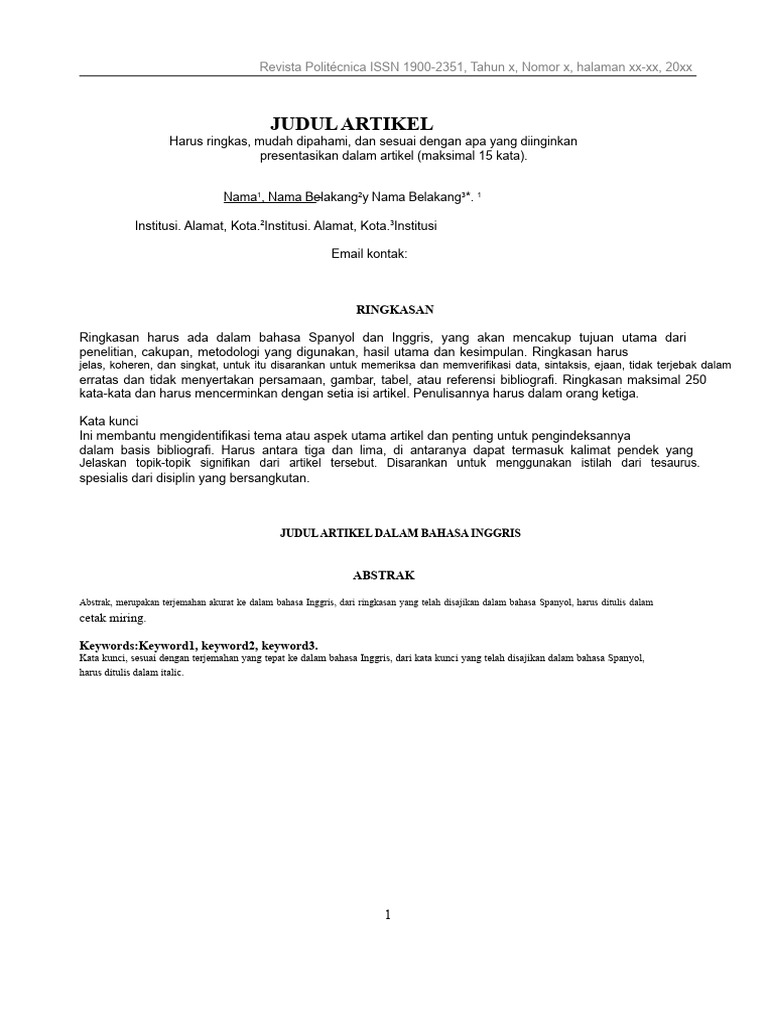 Contoh Artikel Ilmiah | PDF