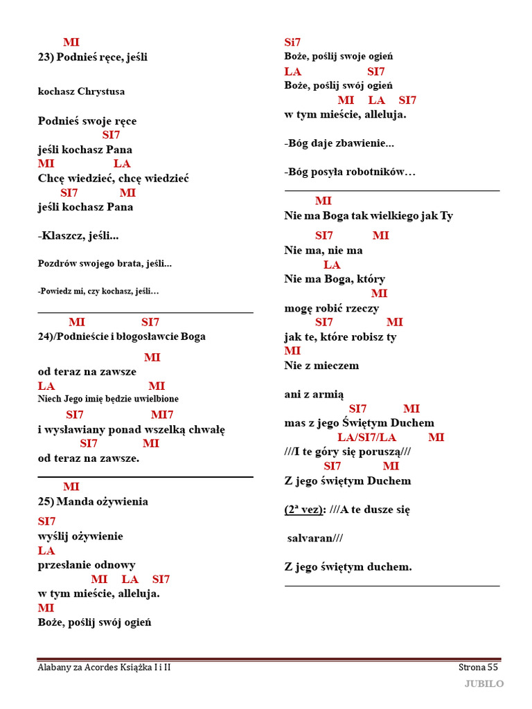 550 Pieśni Na Akordy Księga I I II 087 | PDF