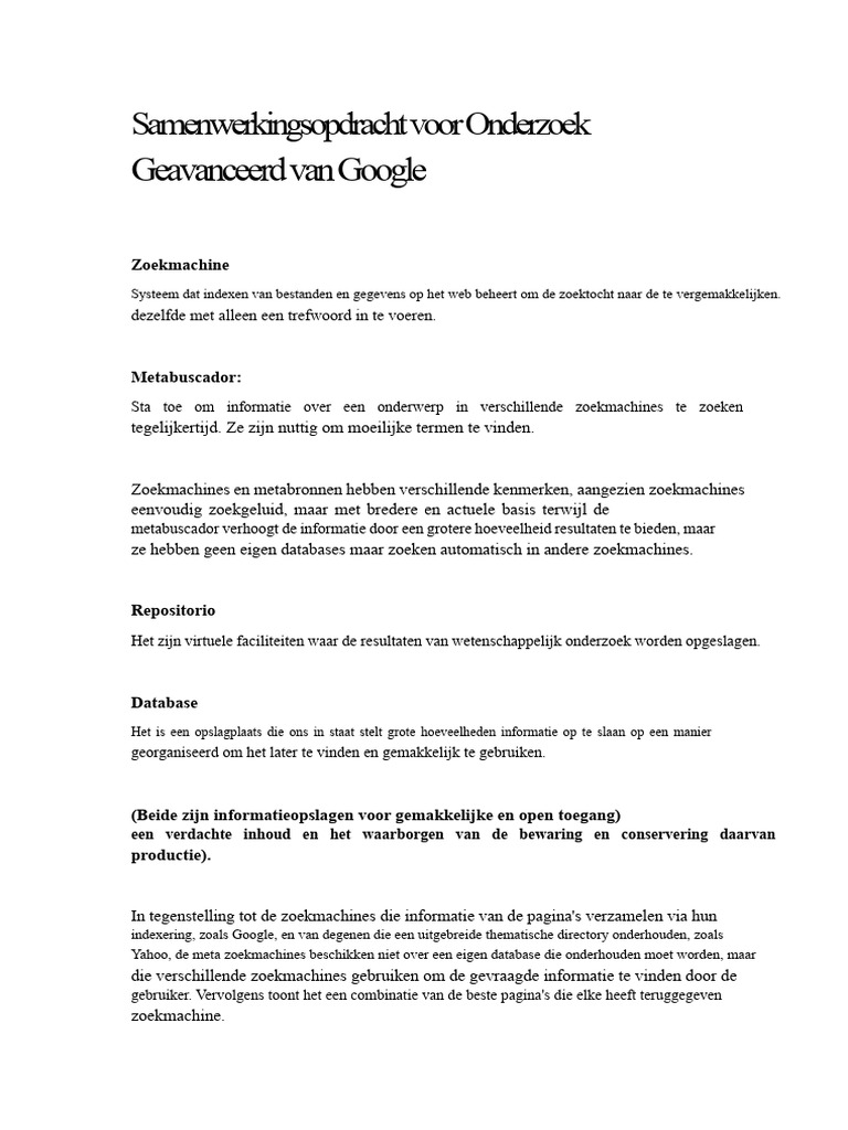 TAKEN Samenwerkend Geavanceerd Zoeken Op Google | PDF