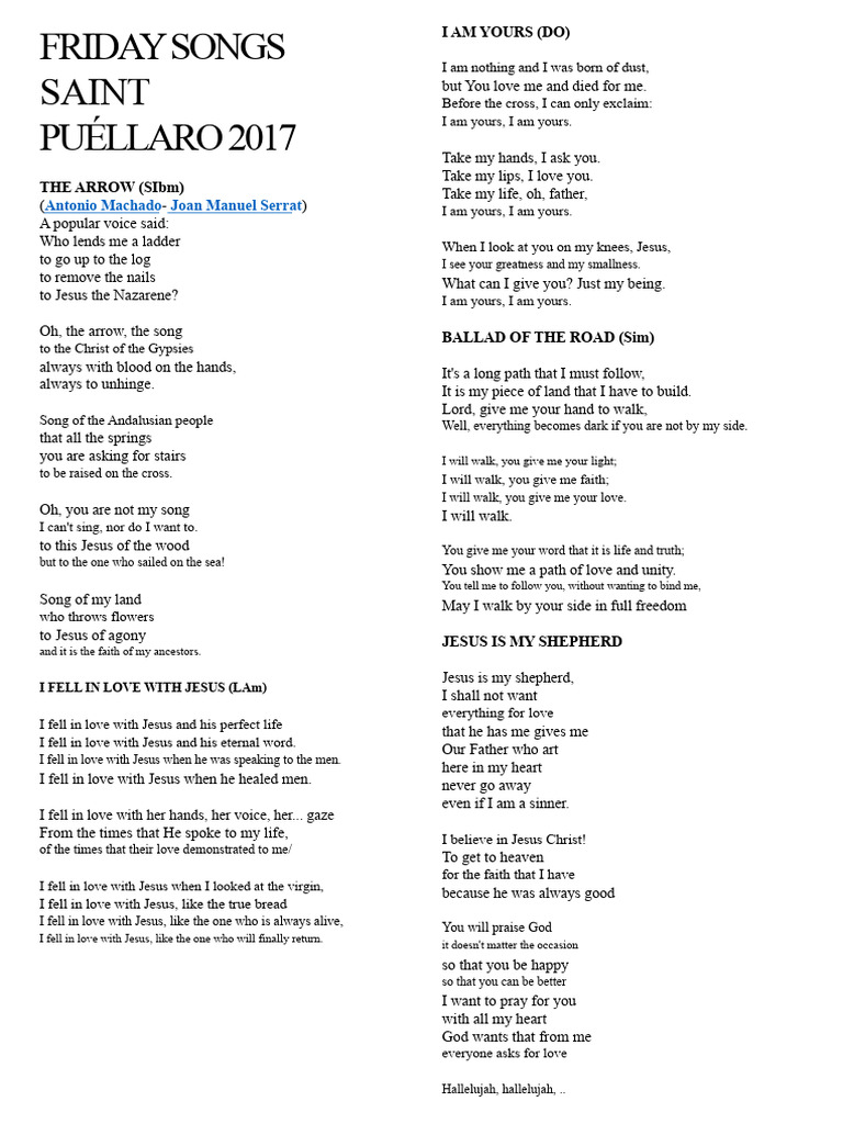Holy Week Songs | PDF | Jesus | Lord's Prayer