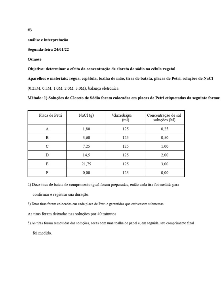Laboratórios de Biologia CAPE - Osmose | PDF | Osmose | Vida