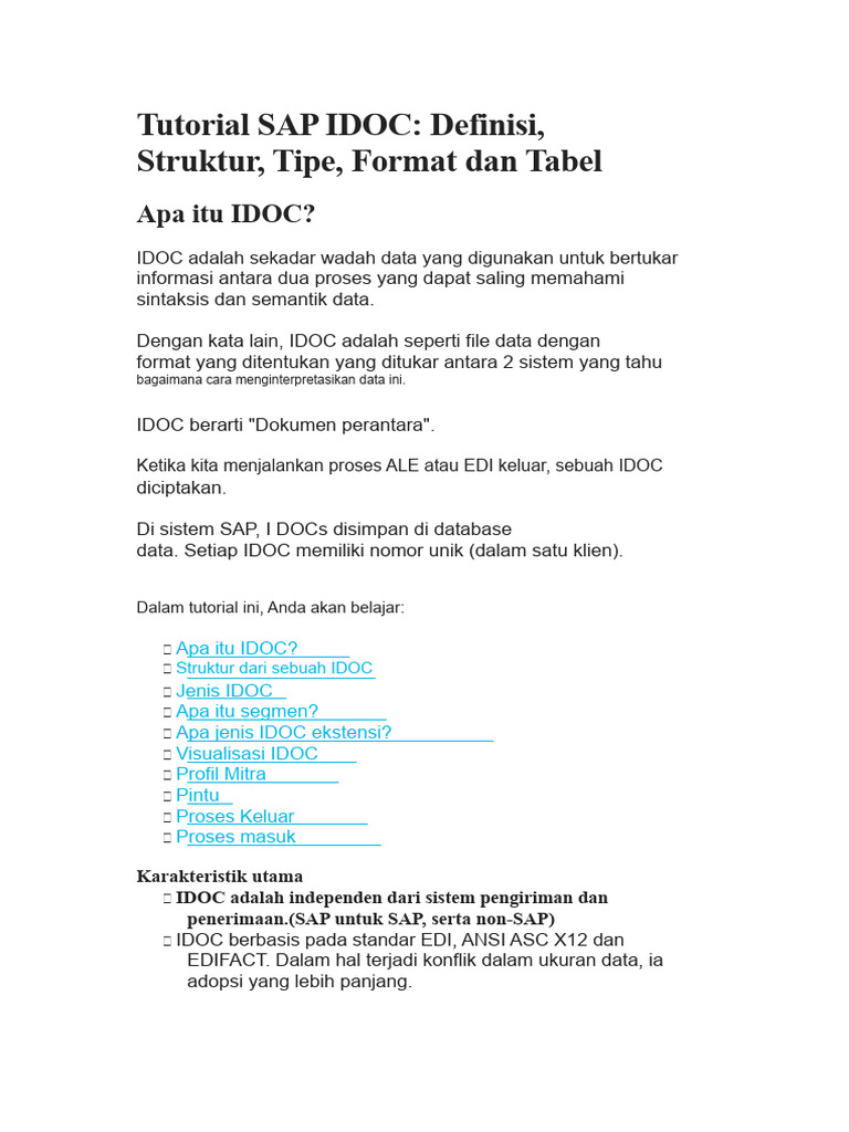 Tutorial Sap Idoc | PDF