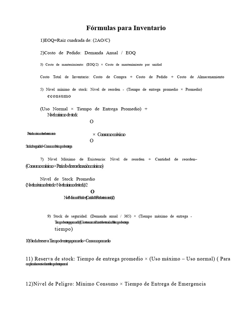 Fórmula de Inventario | PDF