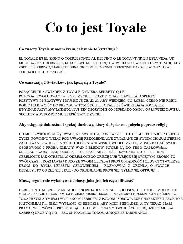 Co to jest Toyale? | PDF