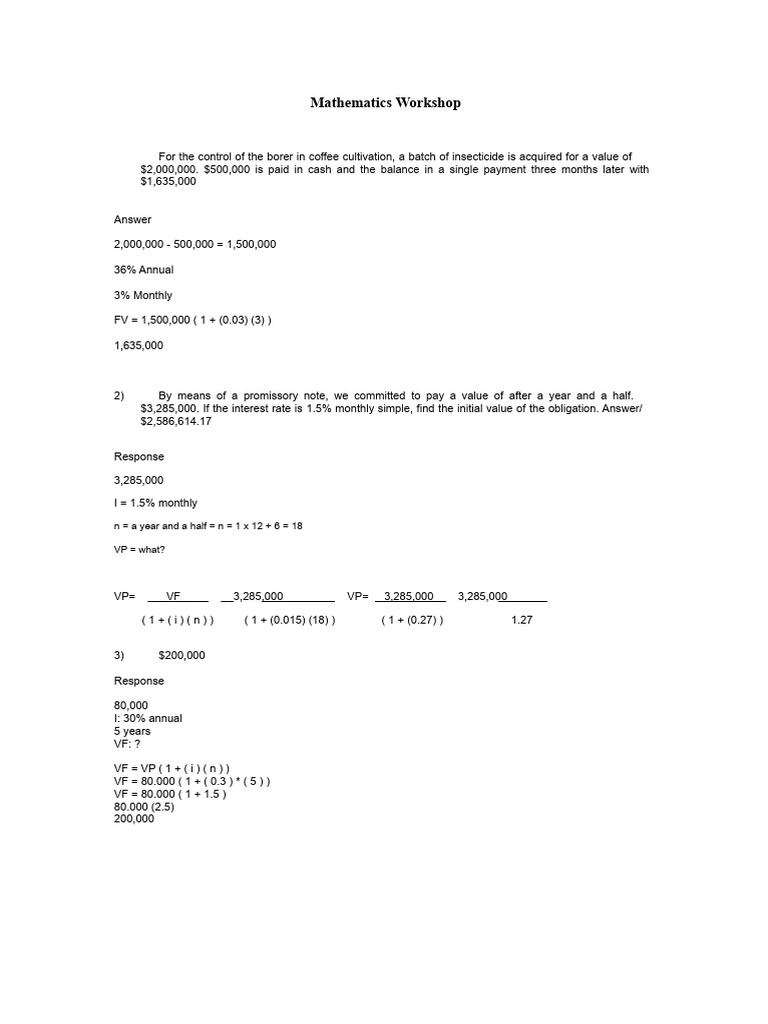 financial mathematics | PDF | Interest | Loans