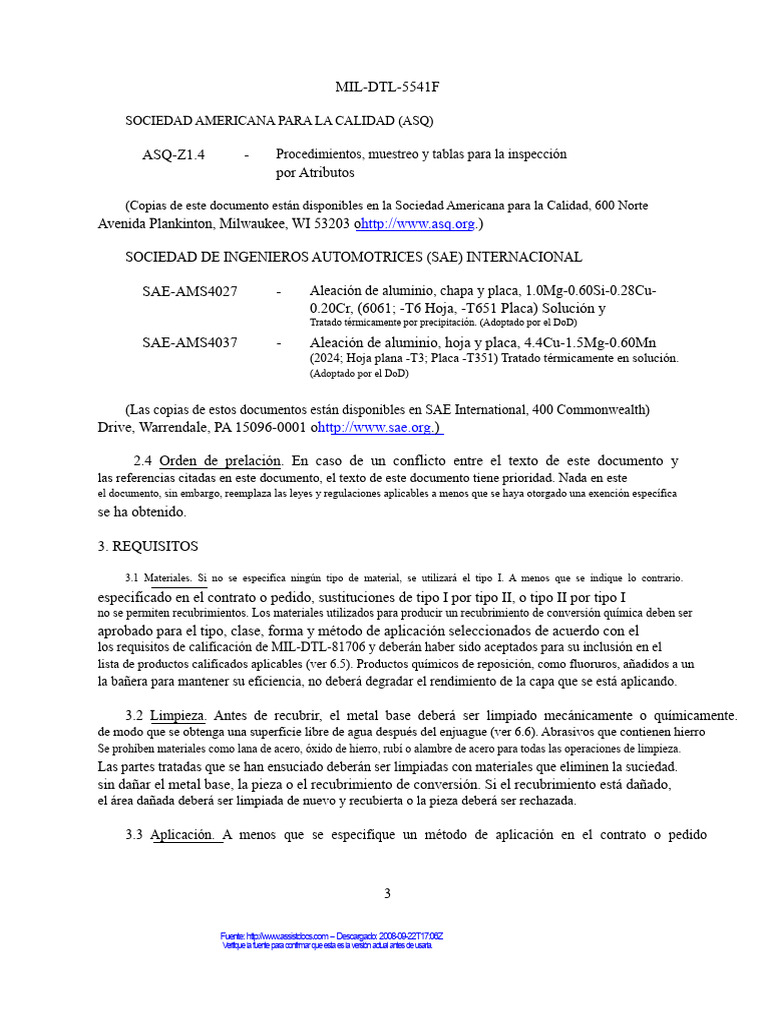 MIL-DTL-5541 Rev F - Part3 | PDF | Revestimiento | Rieles
