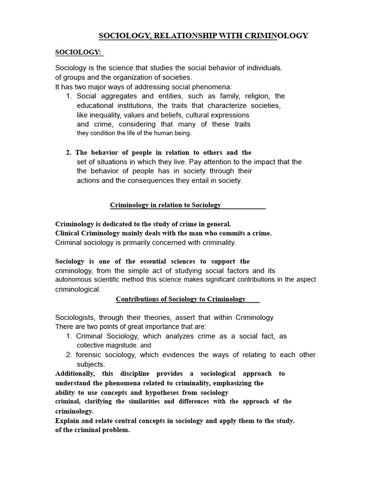 Sociology With Criminology | PDF | Criminology | Sociology