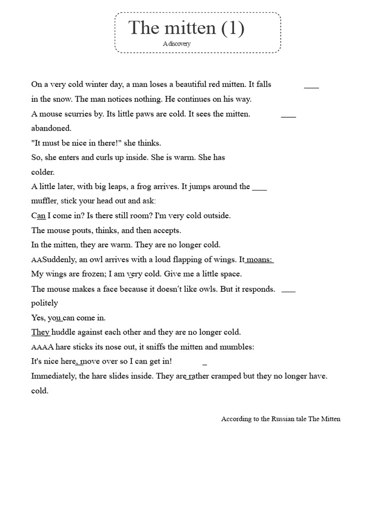 The Mitten: A Winter Tale | PDF