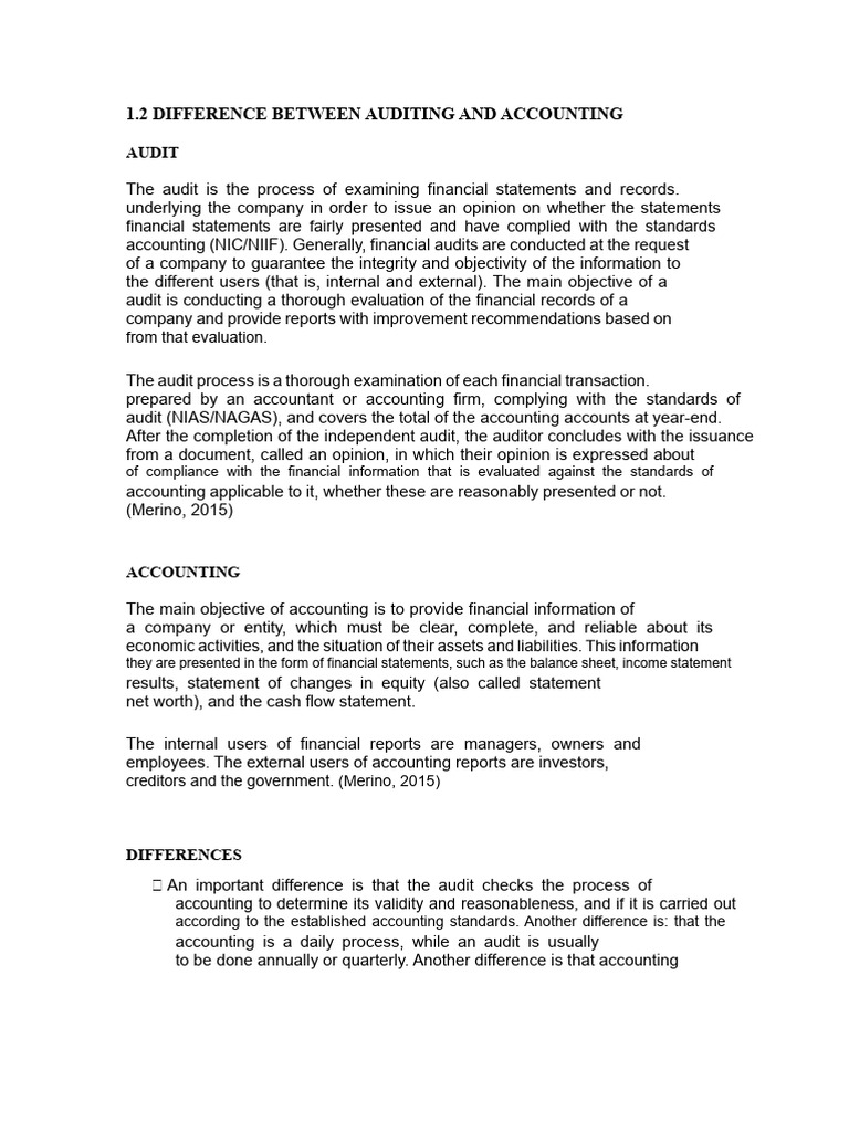 Auditing vs. Accounting Explained | PDF | Audit | Accounting