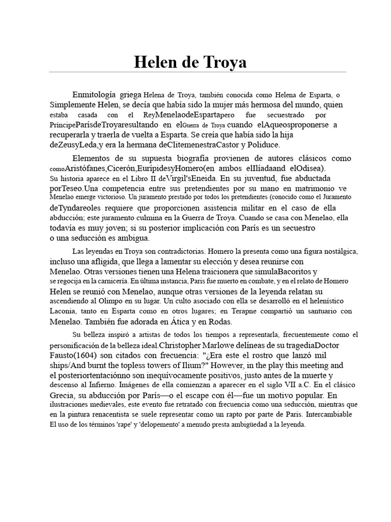 Helena de Troya | PDF | Helena de Troya | París (mitología)