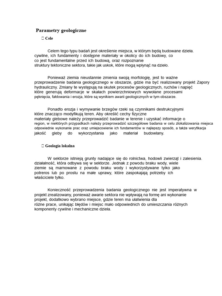Parametry geologiczne | PDF