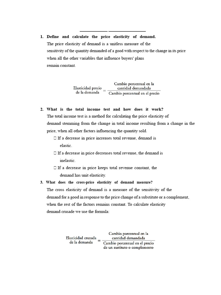 Questions About Elasticity | PDF | Elasticity (Economics) | Demand