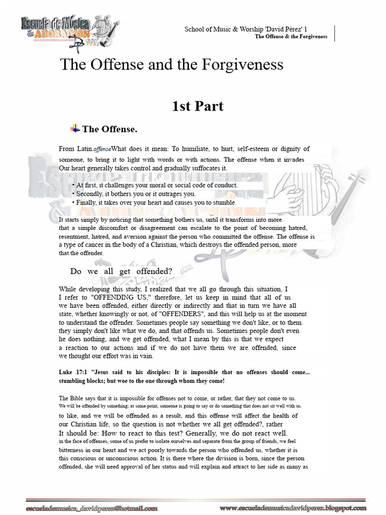 Understanding Offense and Forgiveness | PDF | Forgiveness | Jesus