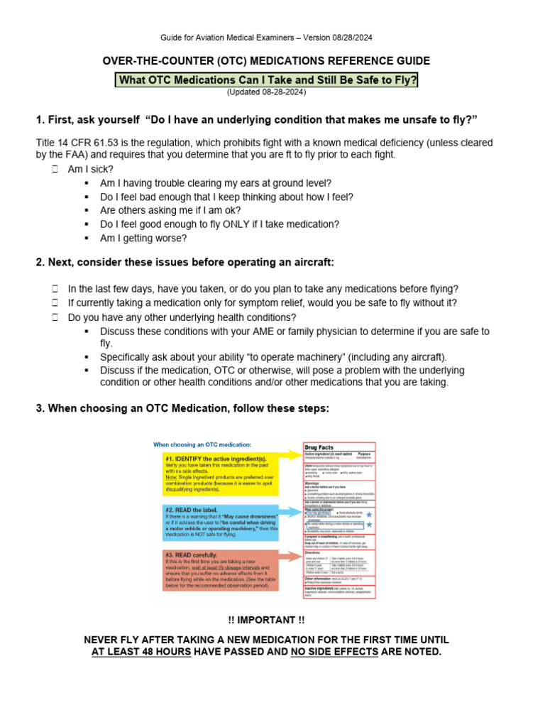 FAA OTC Medication Safety Guide | PDF | Topical Medication | Drugs