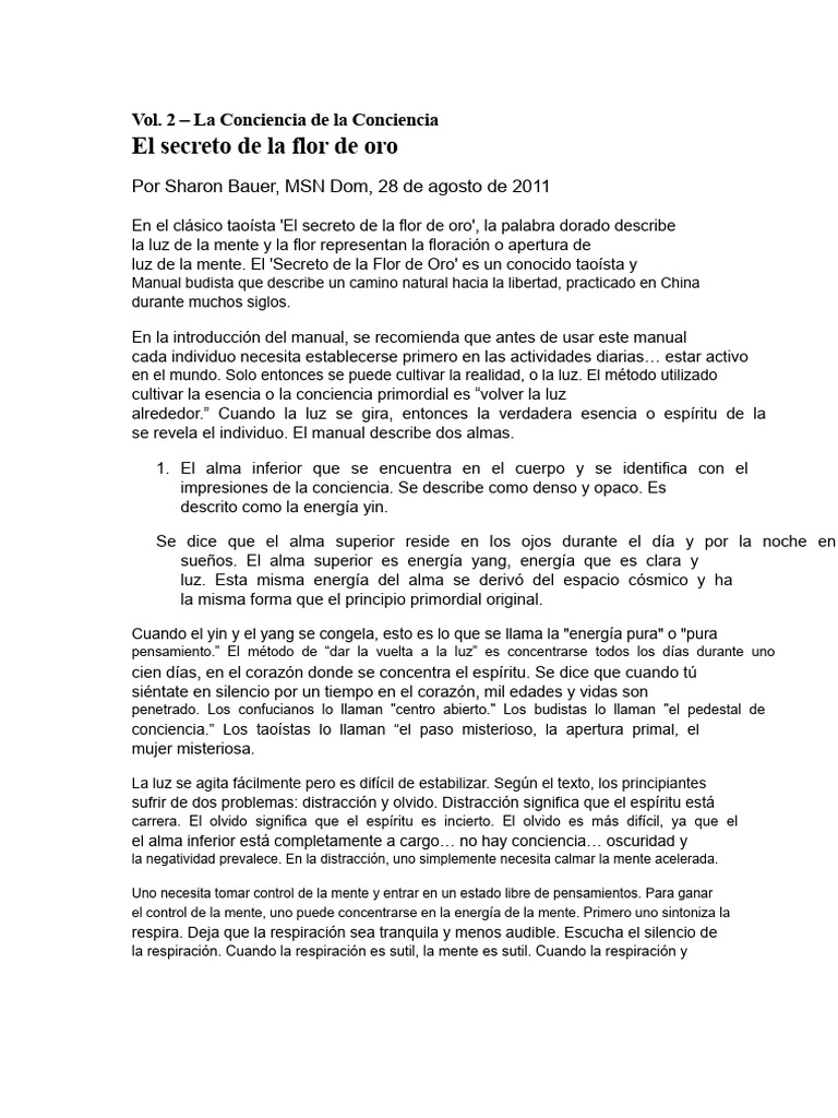 El Secreto de la Flor Dorada | PDF | Meditación | Alma