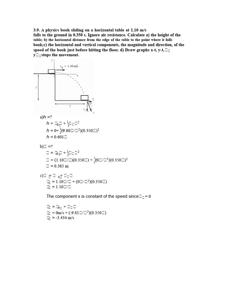Semansky Solution Manual Odd Problems Projectile Motion | PDF ...