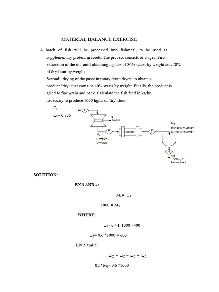Material Balance Exercise 2 | PDF