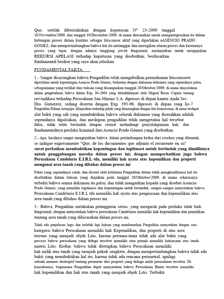 Model Banding Dalam Kasus Interdict Untuk Menahan | PDF