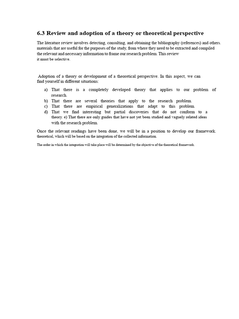 Review and Adoption of A Theory | PDF