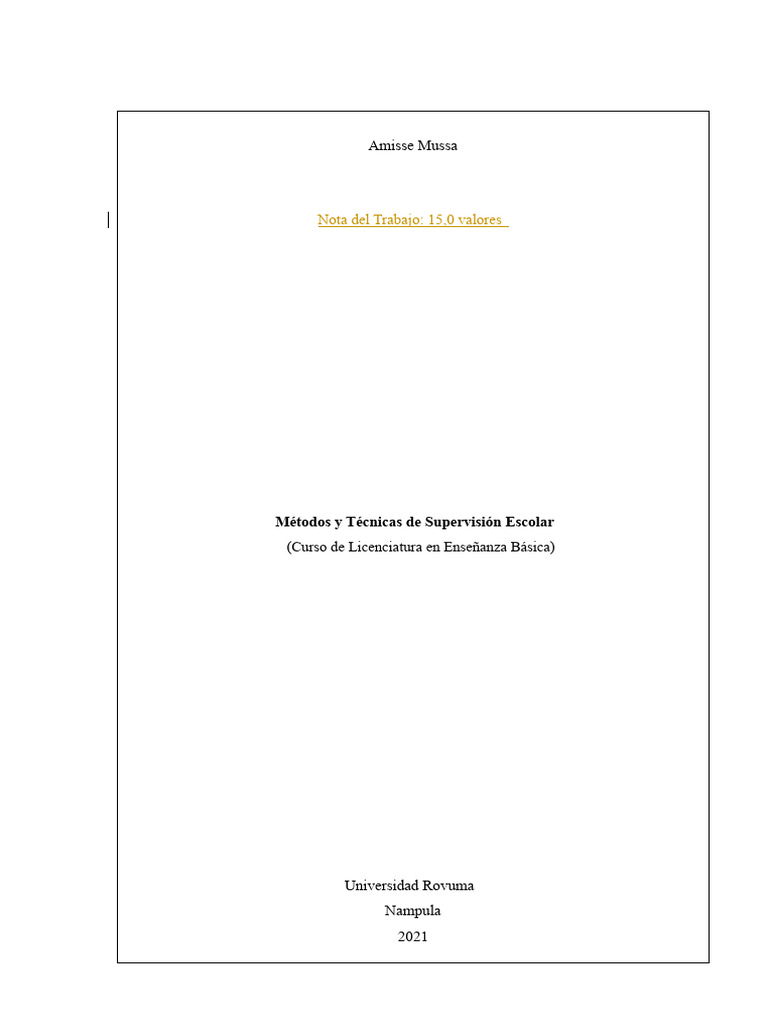 Amisse Mussa | PDF | Maestros | Método científico