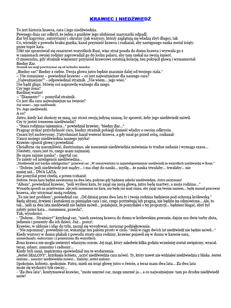 Krawiec I Niedźwiedź | PDF
