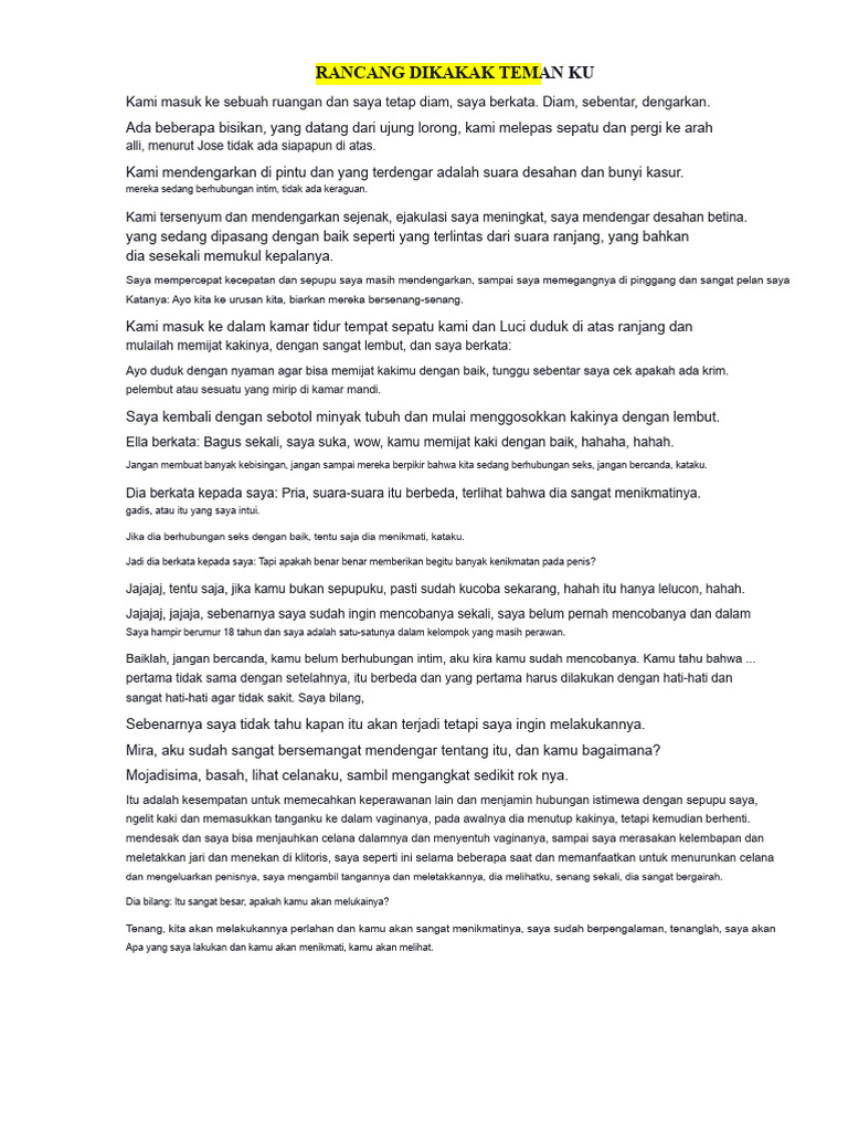 Rogoh Keperawanan Sepupuku | PDF