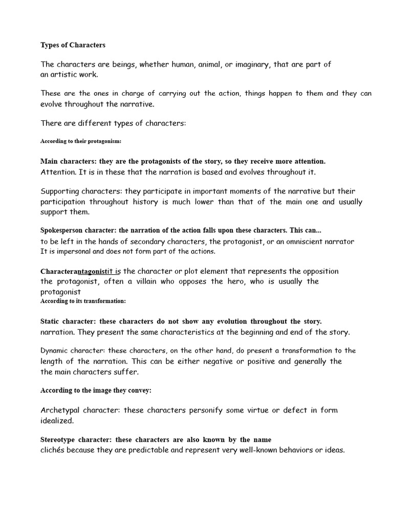 Types of Characters in Theater | PDF | Play (Theatre) | Comedy