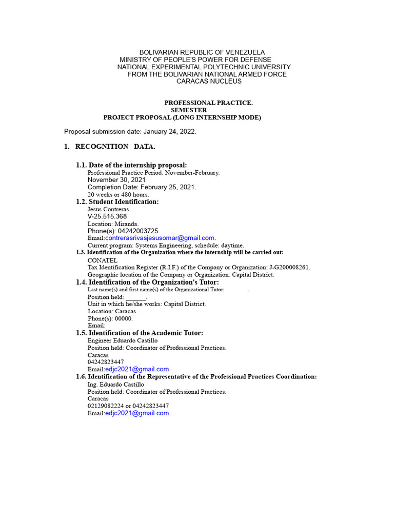 Internship Project Model | PDF