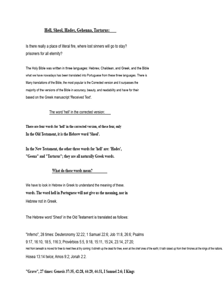 Understanding Biblical Concepts of Hell | PDF | Hell | Eternal Life ...