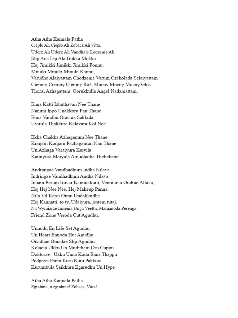 Atha Atha Kannala Patha | PDF