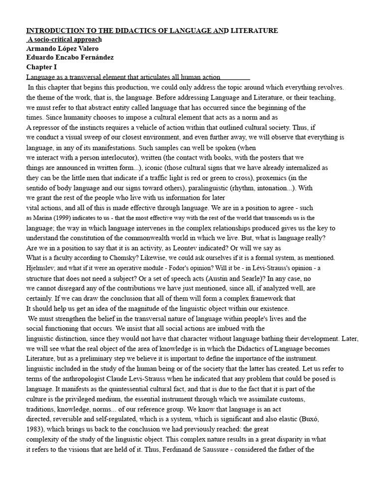 Introduction To The Didactics of Language and Literature | PDF ...