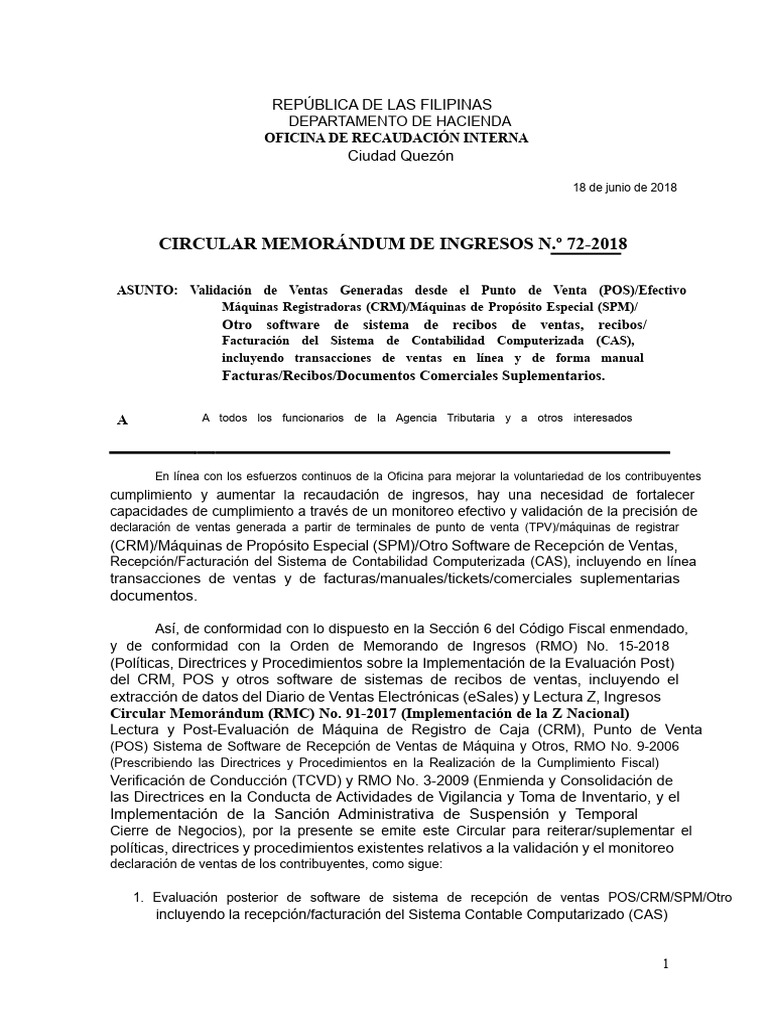 RMC No. 72-2018 | PDF | Software | Violación