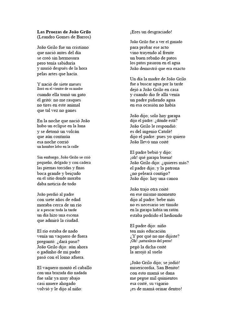 Las Proezas de João Grilo | PDF