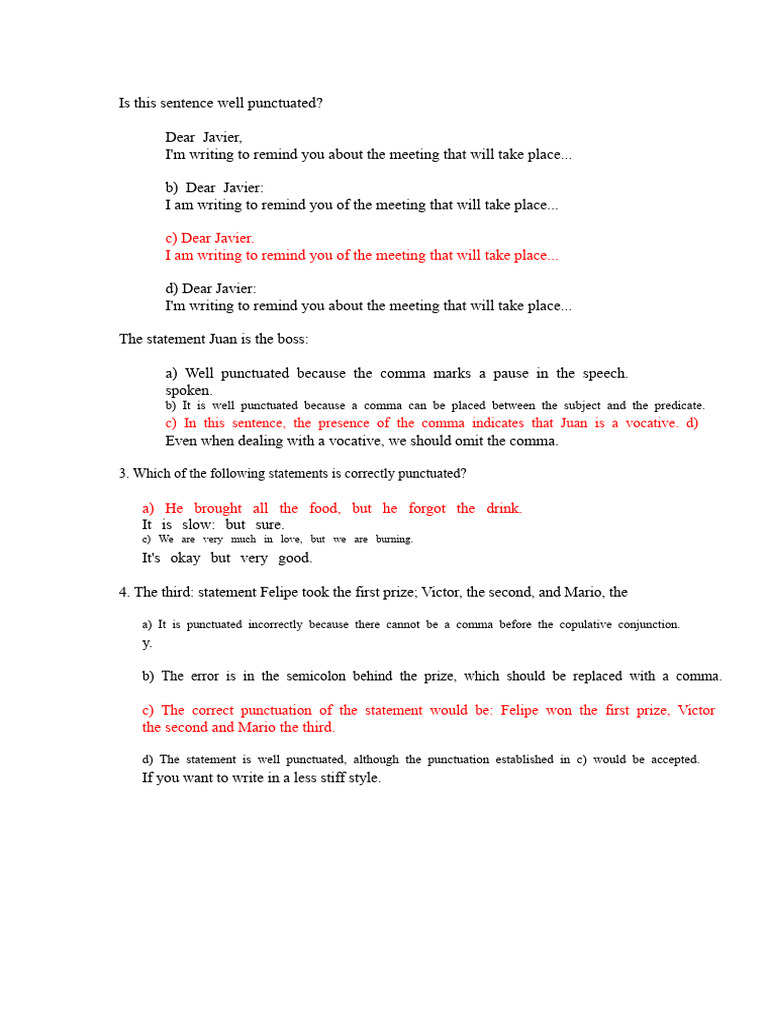 Exercise Punctuation Marks | PDF | Comma | Punctuation
