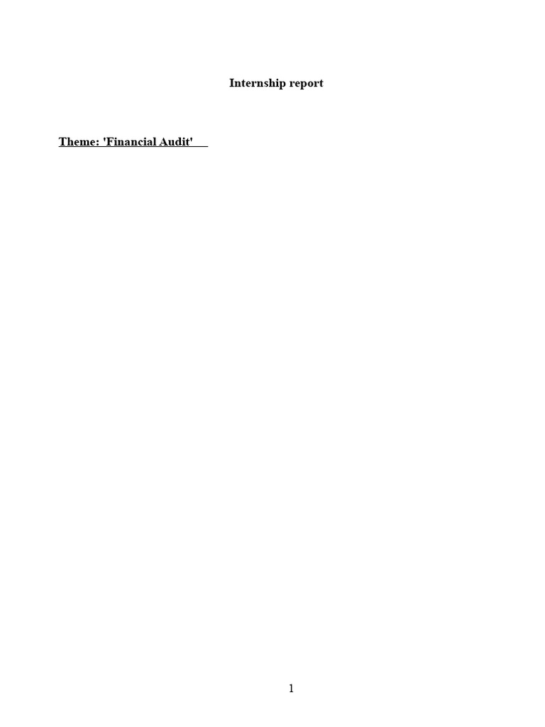 Internship Report - Financial Audit | PDF | Audit | Internal Control