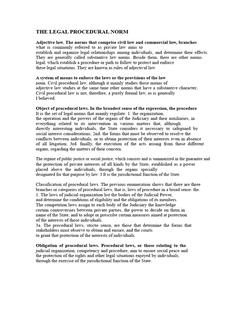 The Procedural Legal Norm | PDF | Jurisdiction | Procedural Law