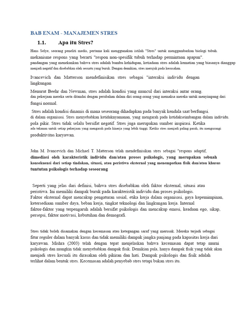 Manajemen Stres di Tempat Kerja | PDF
