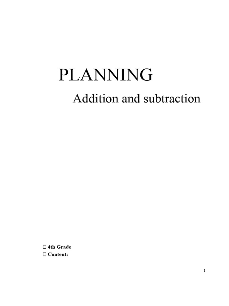 4th Grade Addition and Subtraction Guide | PDF | Subtraction | Knowledge