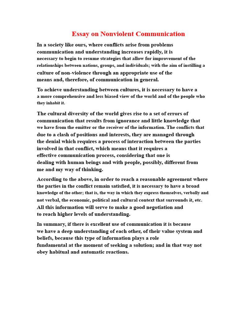 Understanding Nonviolent Communication | PDF